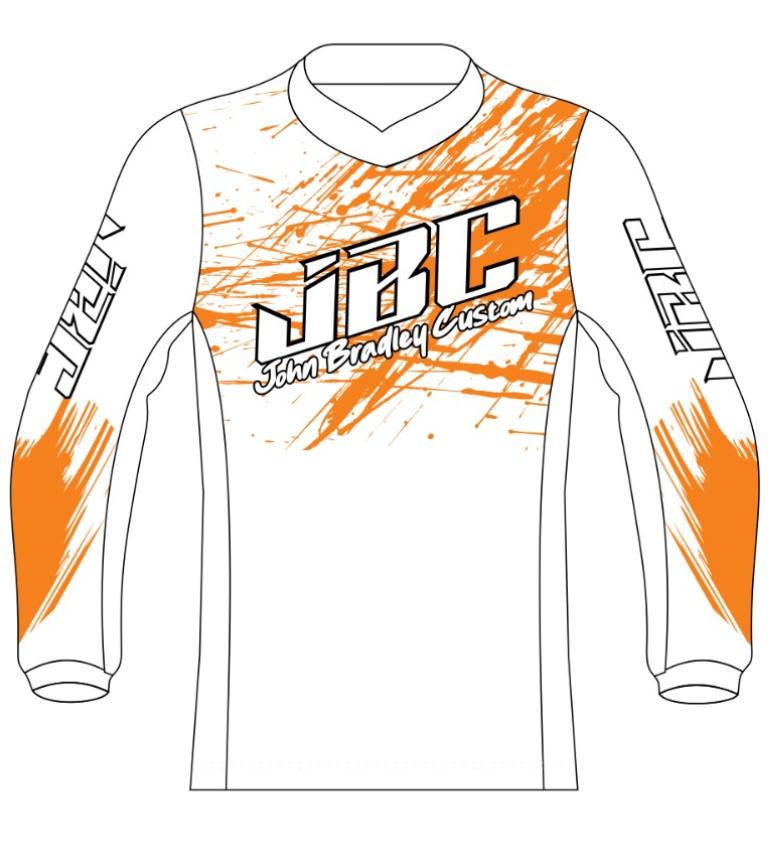 Orange White Machine BMX Jersey – John Bradley Custom